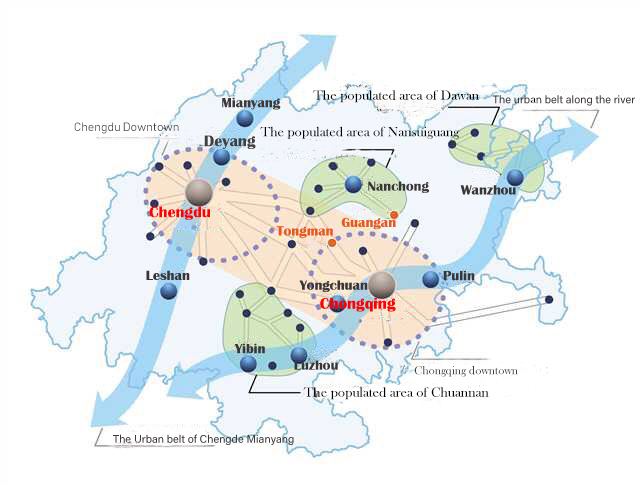 chengdu-chongqing-city-cluster-integrated-development-map
